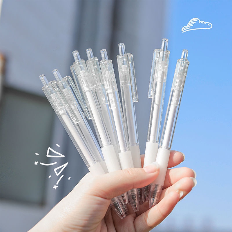 Transparent Retractable Gel Pen 0.5mm Gel Pen School Office Supplies ...