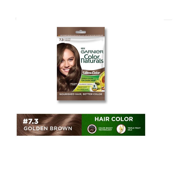 GARNIER Color Naturals Long Lasting Hair Color - 7.3 Golden Brown ...