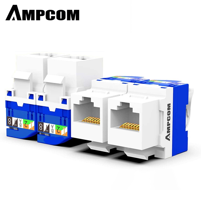 Ampcom cat5e/cat6 tool-less keystone jack self locking no punch down rj45 module adapter -1/5/10 ...