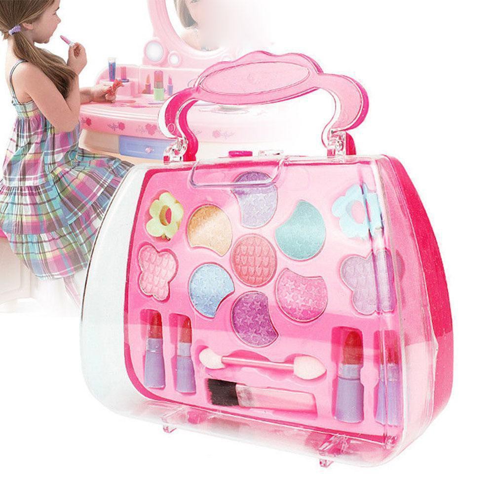 Kids Girl Makeup Set Eco-friendly Cosmetic Pretend Play Kit Princess ...