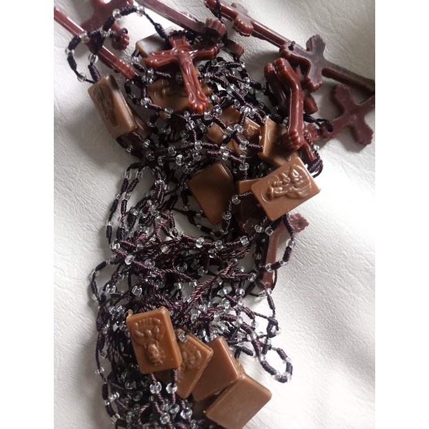 Plastic Brown Scapular Rosary Our Lady of Mt. Carmel Scapulario ...