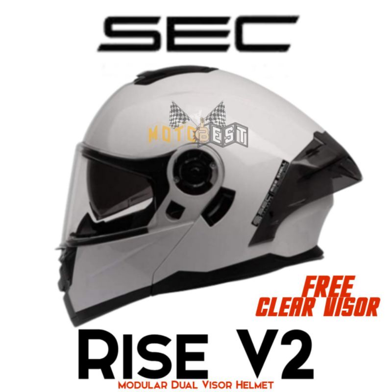SEC Rise V2 Modular Helmet + FREE Extra Clear Visor | Shopee Philippines