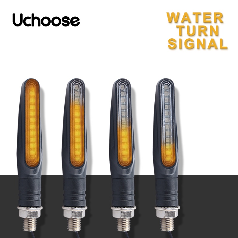 4PCS Motorcycle 12 LED Turn Signals Blinker Tail Flowing Light Water ...