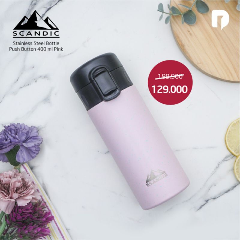 Scandic Stainless Steel Bottle Push Button 400 ml | Shopee Philippines