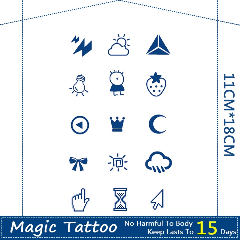 【WOOW】Tattoo Sticker Waterproof Fake Tattoo Sticker Lasts To 15 Days ...