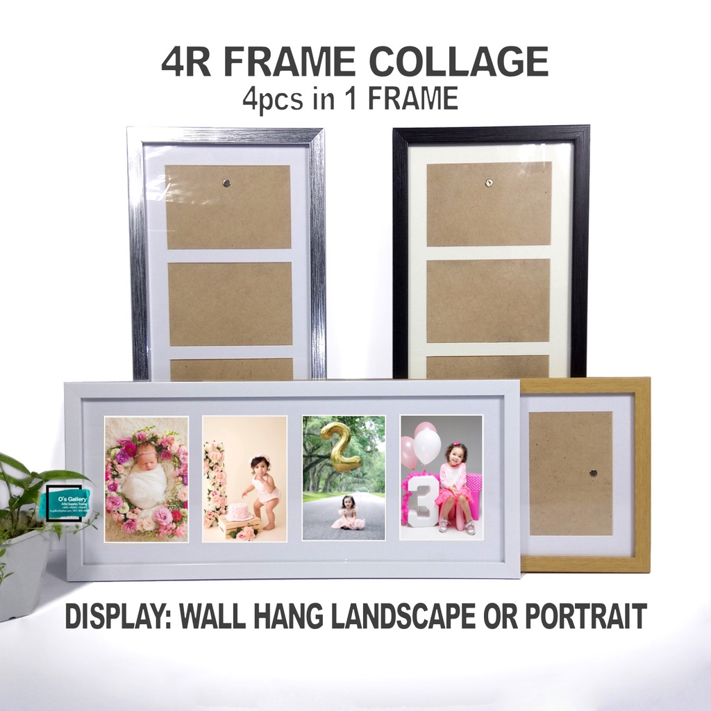 FRAME COLLAGE for 4R (4"X6") photo size 1" matting on all sides ...