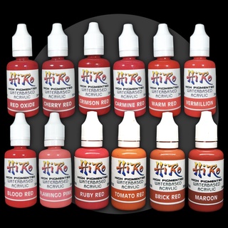 Red Colors by Hiro Paints High-Pigmented Waterbased Acrylic Hobby Paint ...