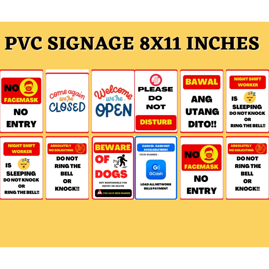 Signage Laminated or PVC A4 size | Shopee Philippines