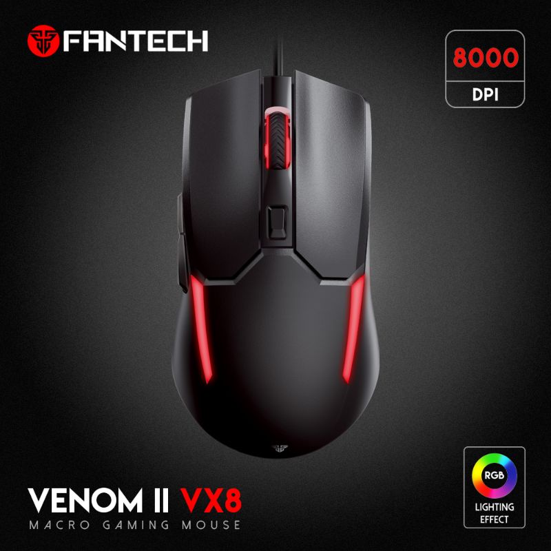 Fantech VENOM II VX8 8000 DPI Wird Macro RGB Gaming Mouse | Shopee ...