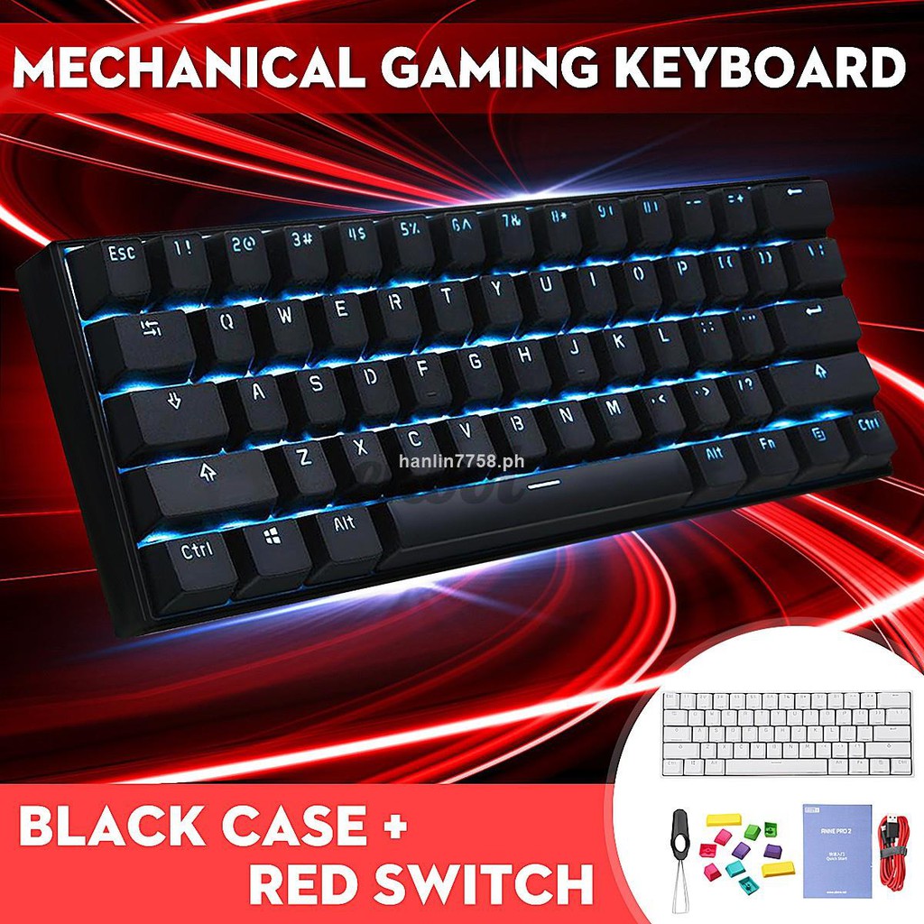 Anne pro 2 mechanical keyboard gaming usb wired pc rgb backlit 61 keys ...