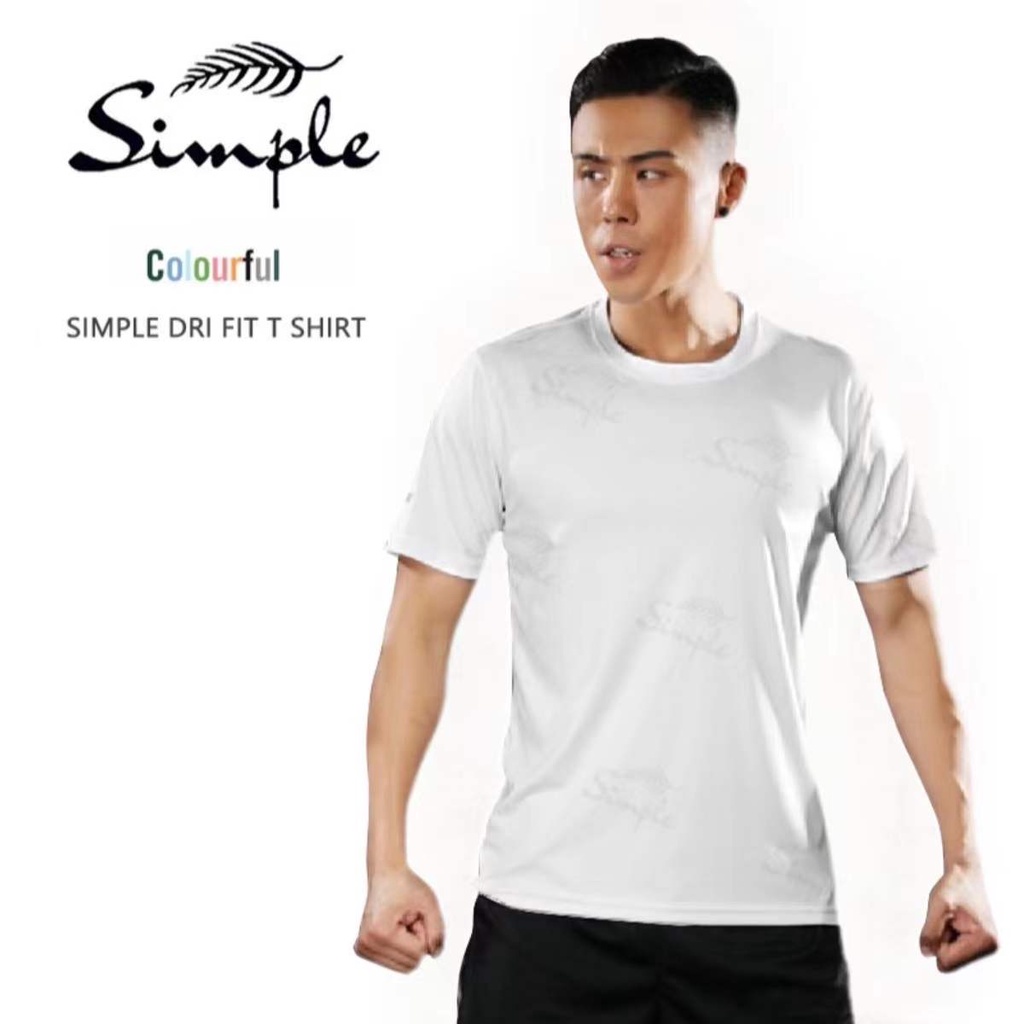 SIMPLE ACTIVE drifit t-shirt Unisex WHITE color round neck T-shirt ...