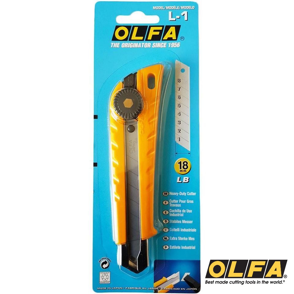 Olfa Cutter L1 18mm Heavy Duty Ratchet Lock Utility Knife Shopee