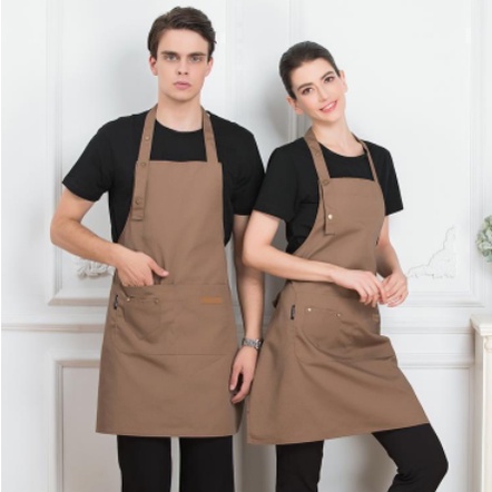 SS Fashion Canvas Waterproof Apron Coffee Shop Barber Working Bib ...