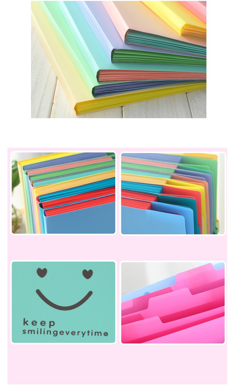 5-Pocket A4 Plastic Expanding File Folders Accordion Document Organizer ...