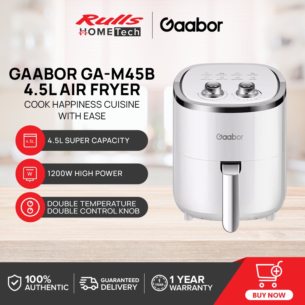 Gaabor 4L / 4.5L / 5L Air Fryer | Oil Free Oven with 8 Cooking ...