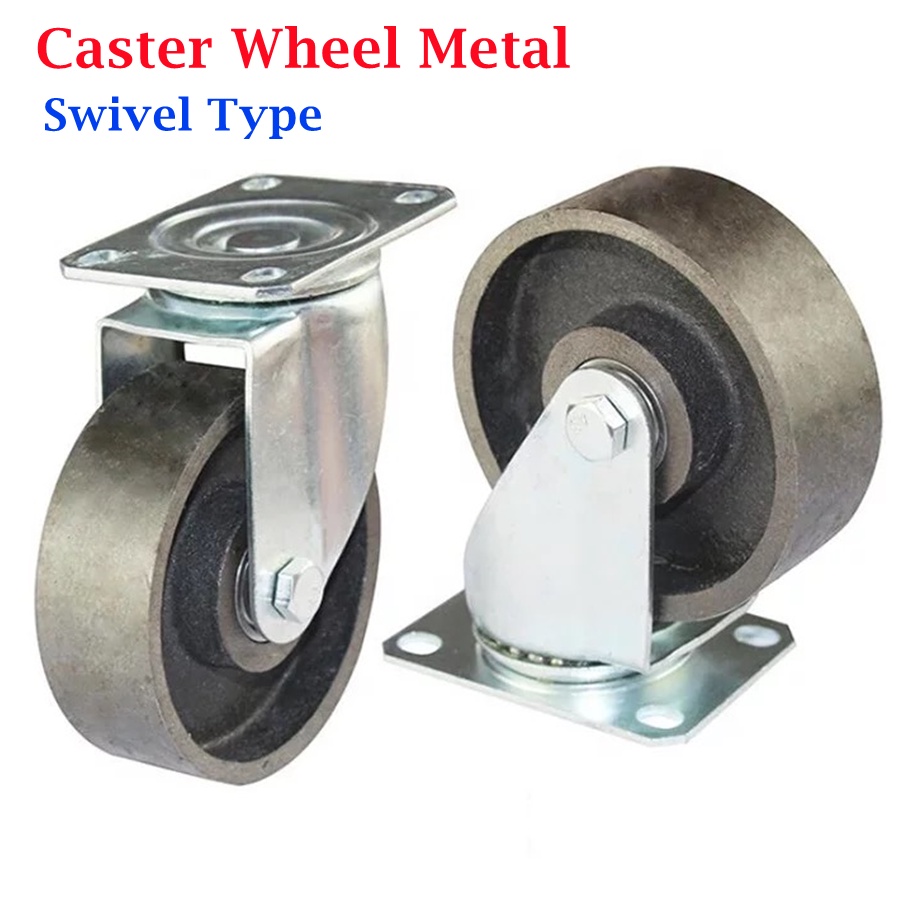 Trolley Heavy Duty Metal Caster Wheel Fixed / Caster Wheel Swivel (With ...