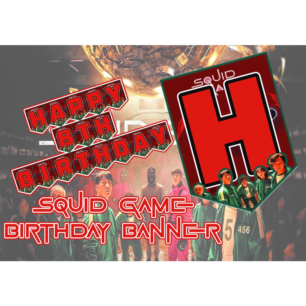 Customized SQUID GAME Happy Birthday Banner DESIGN NO.2 | Shopee ...