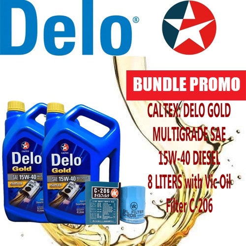 Caltex: Delo Gold Multigrade 15W-40 Diesel 8 Liters with Vic Oil Filter ...
