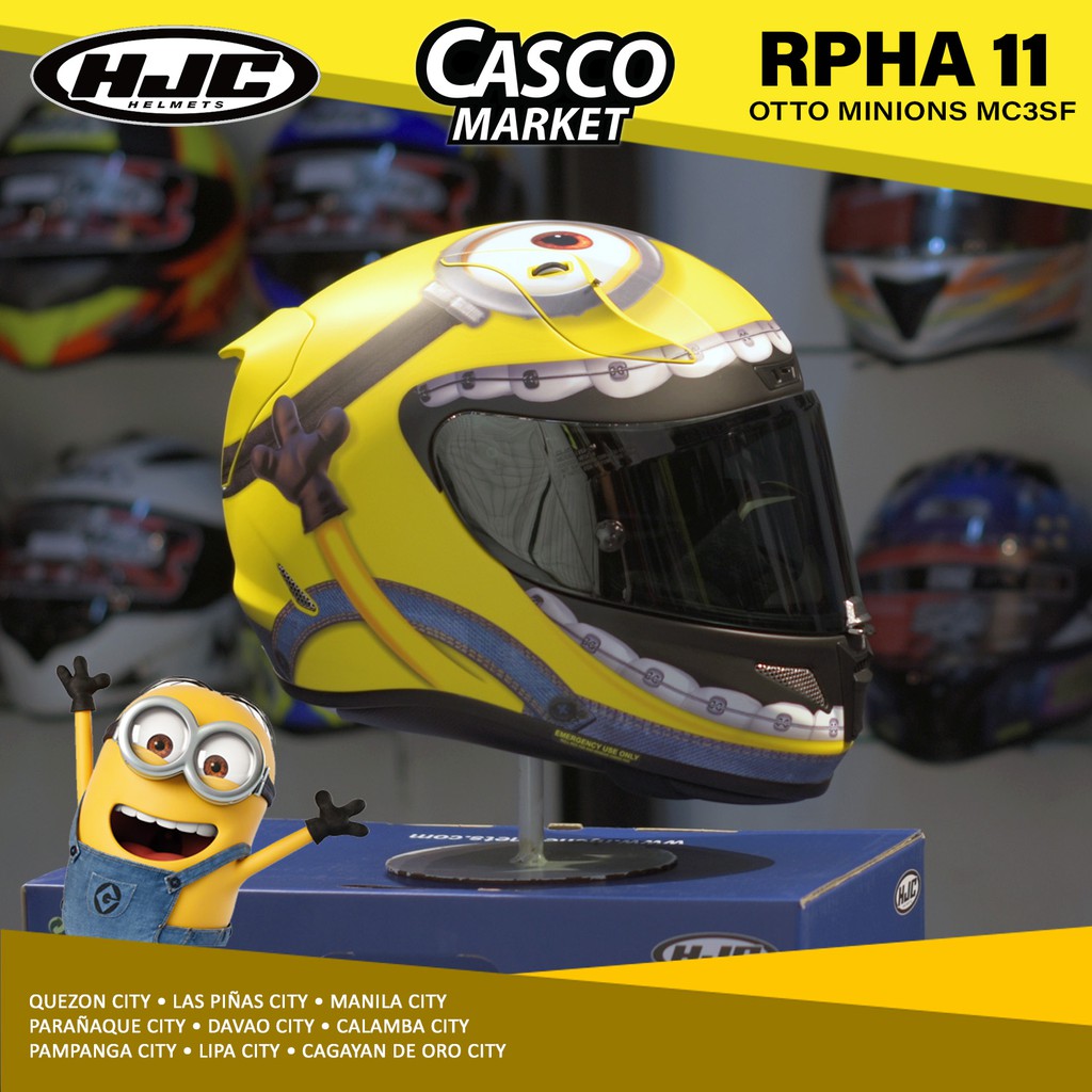 HJC RPHA11 OTTO MINIONS MC3 FULLFACE SINGLE VISOR HELMET | Shopee ...