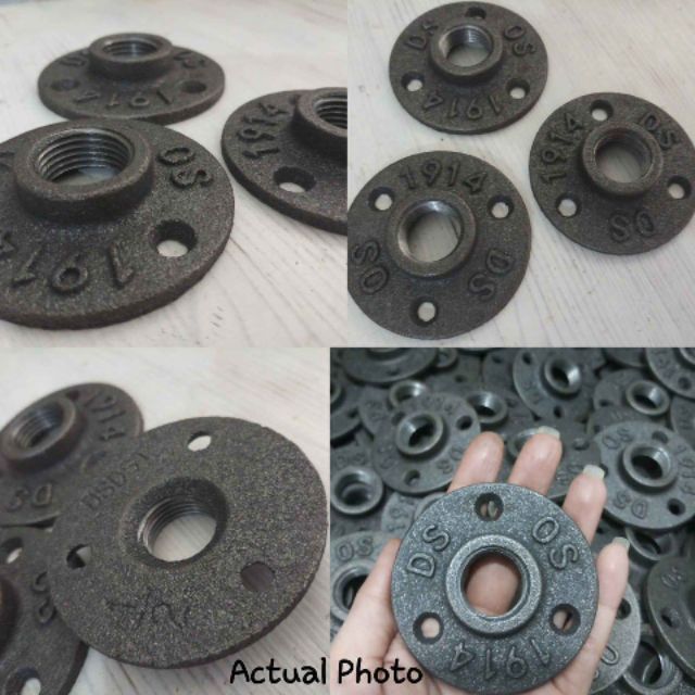 Black Iron Flange Pipe 10pcs 1/2 Heavy Duty | Shopee Philippines