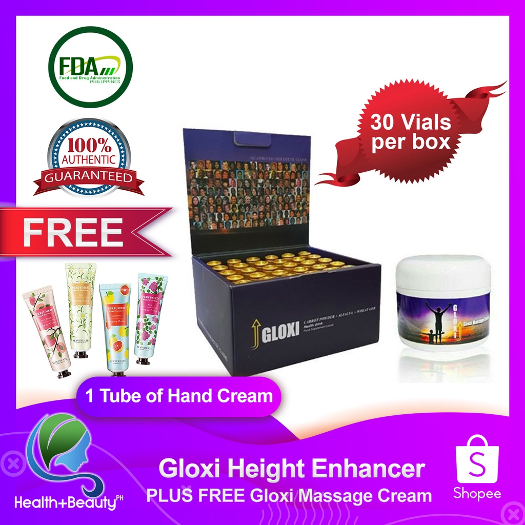 Gloxi Height Enhancer 100% AUTHENTIC W/ FREE CREAM NEW LABEL | Shopee ...