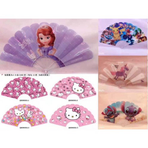 Character Design Plastic Folding Fan for Kids Handheld Abanico ...