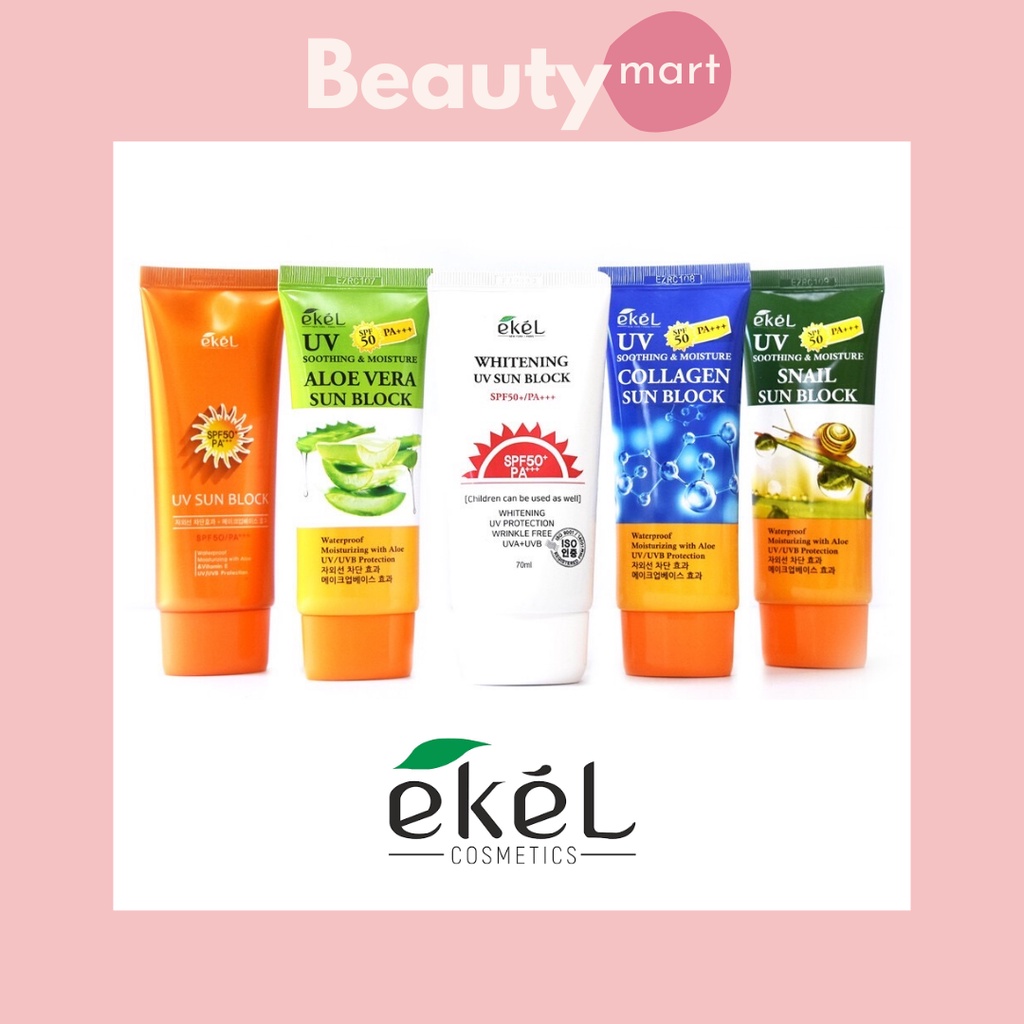 Korea Ekel Sunblock | Whitening, Collagen, Aloe Vera, Snail, SPF 50 PA ...