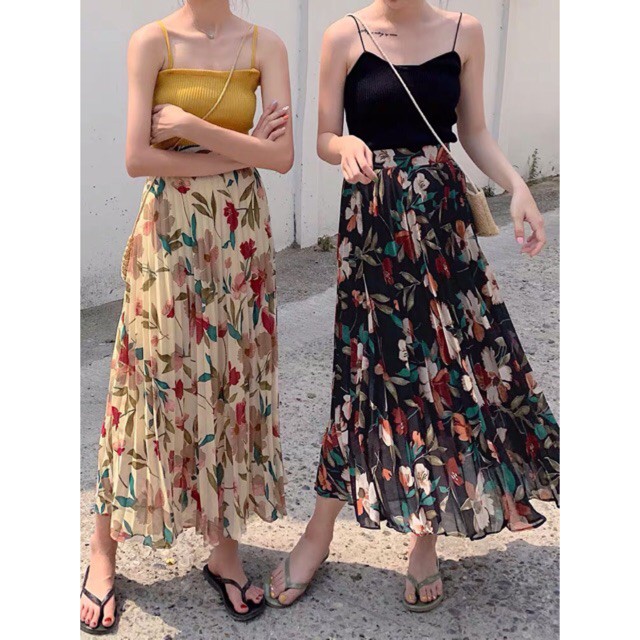 Printed Pleated Skirt | Shopee Philippines