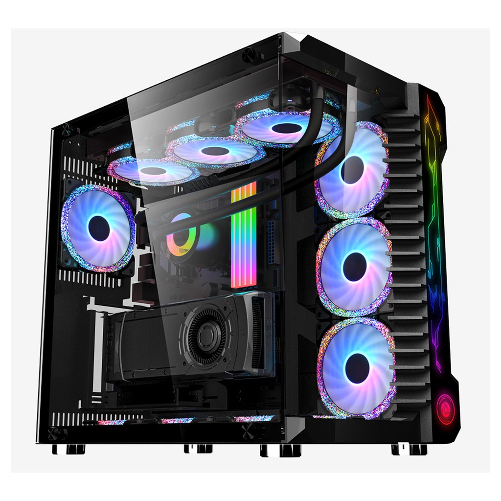 Inplay Robin 101 Tempered Glass Side Panel ATX Case Black / White ...