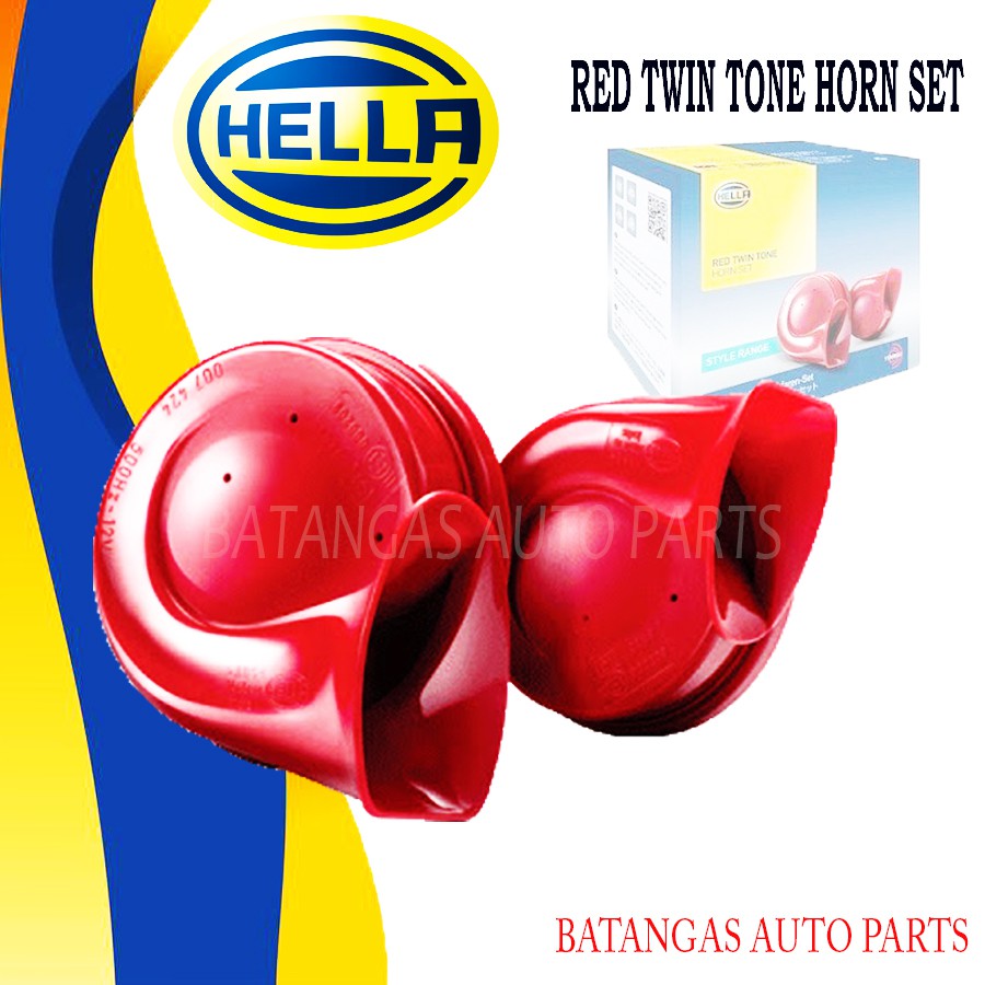 HELLA RED TWIN TONE HORN SET 12volts | Shopee Philippines