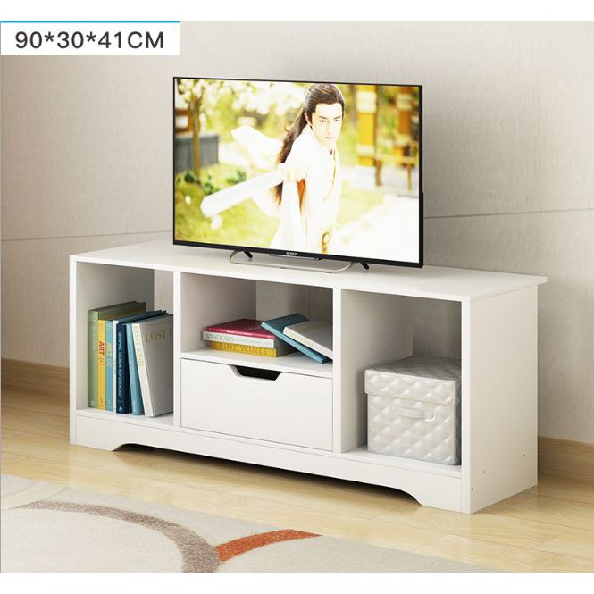 #26-90 TV Rack 90*30*41cm (White) MDF Bench wood console with 1 drawer ...