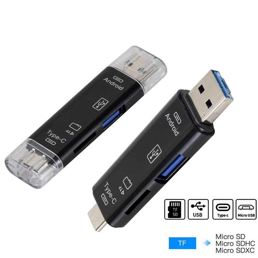 SD Card Reader USB C Card Reader 3 In 1 USB 2.0 TF/Mirco SD Smart ...