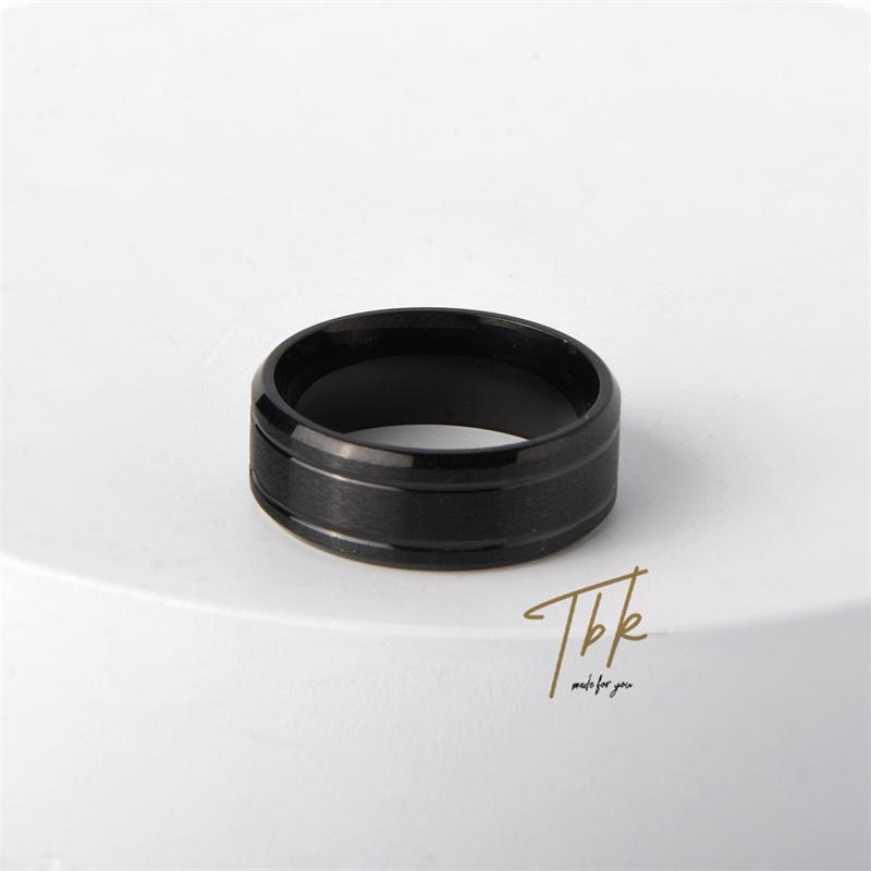 TBK Titanium Steel Black Ring Trendy Rings Fashion Accessories Birthday ...