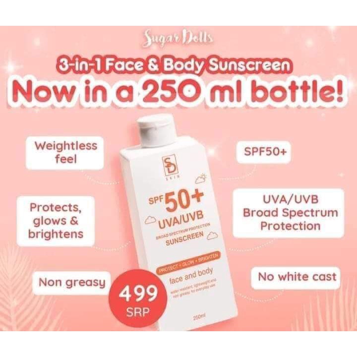 Sugar Dolls Sunscreen 250ml | Shopee Philippines