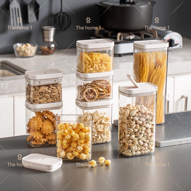 Food Storage Containers Airtight Food Fresh Box Square Clear Sealed Jar ...