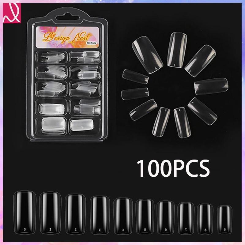 100pcs Box False Nails Full Coverage Fake Nail Glue Art Fake Nails