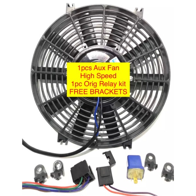 Aux fan 12v WITH ORIGINAL RELAY KIT universal high speed fan | Shopee ...