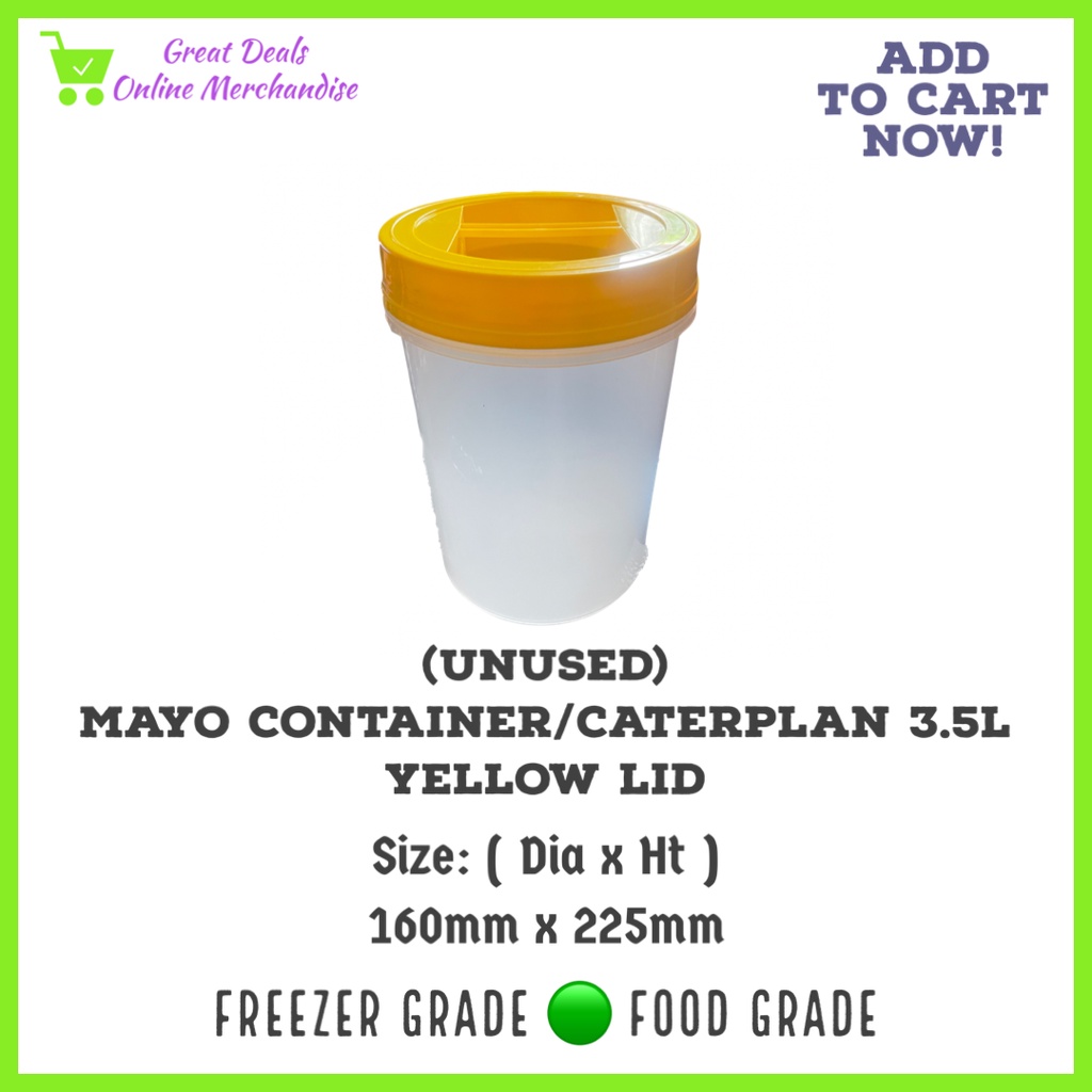 MAYONNAISE / CATERPLAN YELLOW LID (UNUSED CONTAINER) 3.5L | Shopee ...
