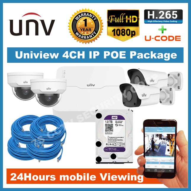 Uniview 4CH POE IP CCTV Package 4 Channel NVR 2MP Indoor and Outdoor ... Uniview 4CH POE IP CCTV Package 4 Channel NVR 2MP Indoor and Outdoor ...