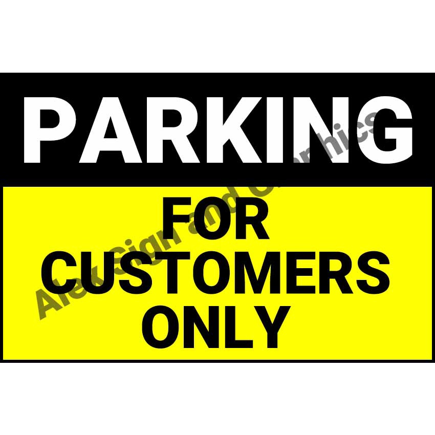 Parking: For Customers Only PVC Signage - A4 Size (7.5 x 11.25 inches ...