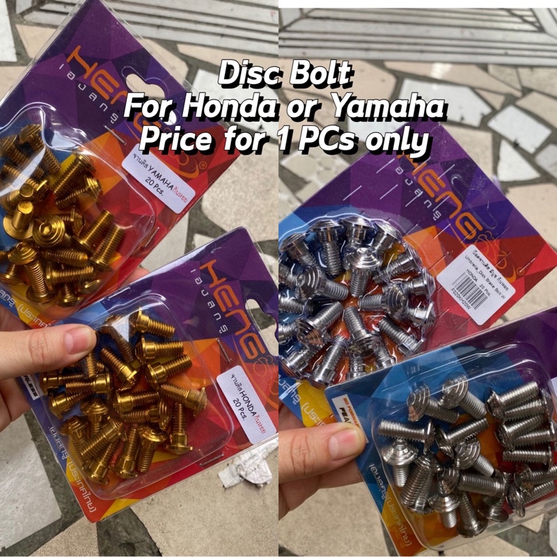 price1pcs only,disc bolt bolts Yamaha or Honda gold or white gold heng ...