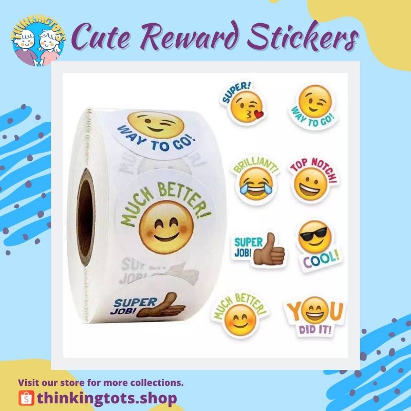 Rewards Stickers For Kids Achievement Smiley Emoji Motivational Sticker ...