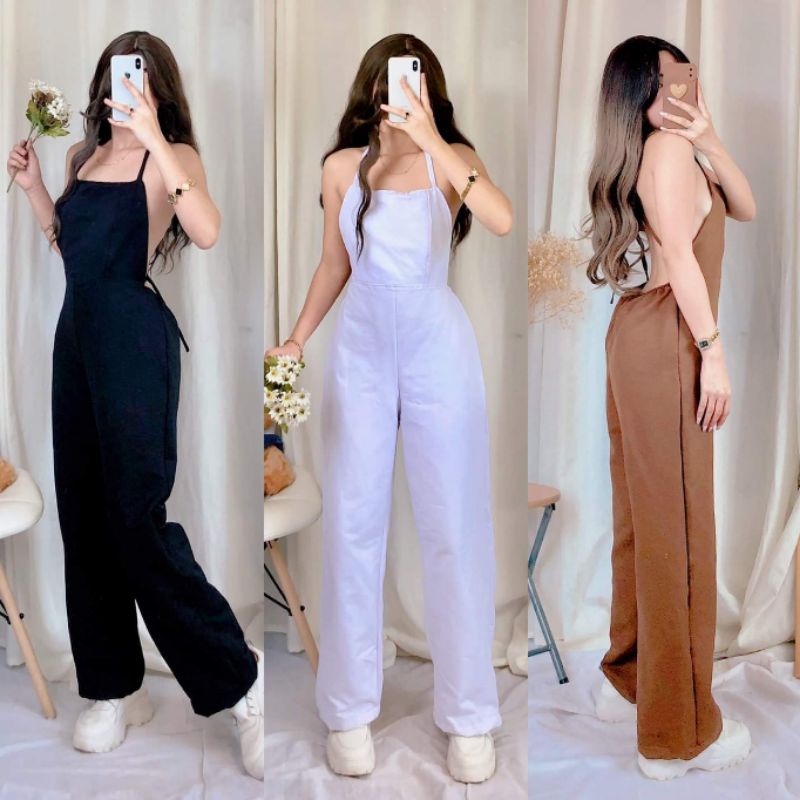 Anjie Woven Sexy Back Jumper Plain | Shopee Philippines