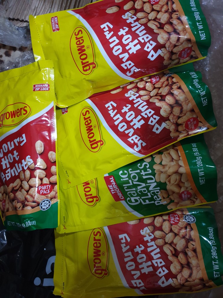 Growers Peanuts Savory Hot Flavor Big 280 grams Resealable Pack ...