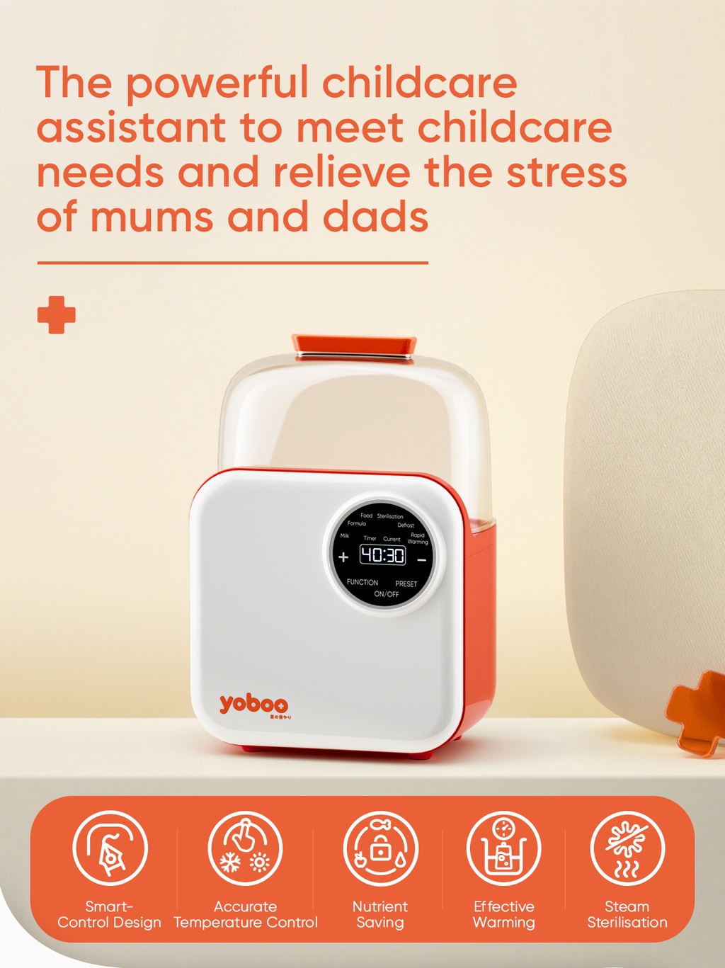 Yoboo 6 in 1 Smart Control Milk Bottle Warmer Multifunctional Fast ...