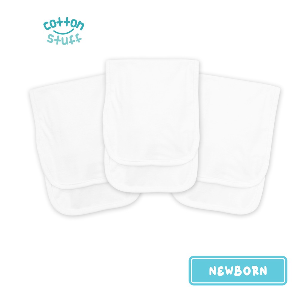 Cotton Stuff - 3-piece Burpcloth (White) | Shopee Philippines
