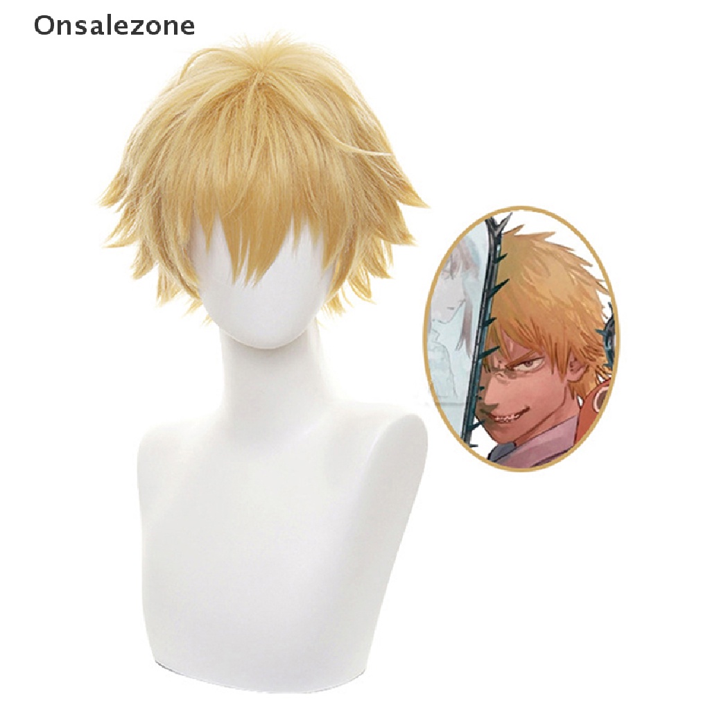 ONPH Chainsaw Man Denji Cosplay Costume Wig Mens Anime Halloween Golden ...