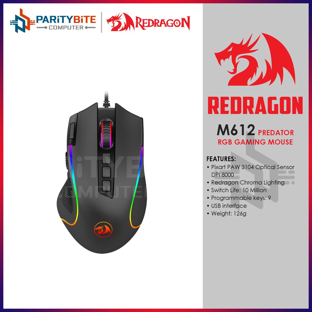 REDRAGON M612 RGB PREDATOR Gaming Mouse | Shopee Philippines