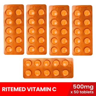 RITEMED Ascorbic Acid Tablets 500mg x 50 tablets (Vitamin C) | Shopee ...