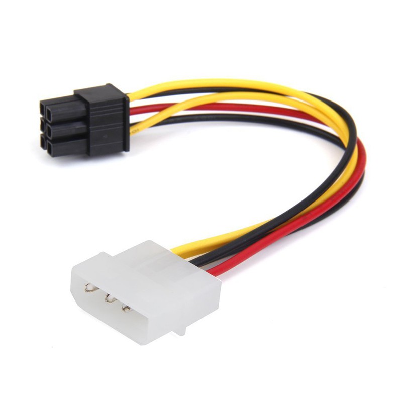 4-Pin Male to 6-Pin Female socket Power Cable for PCIe PCI Express ...